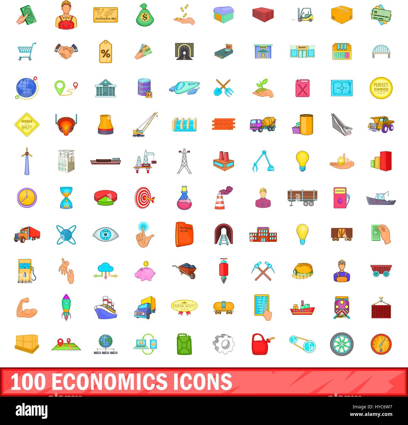 100 economics icons set, cartoon style Stock Vector Image & Art - Alamy
