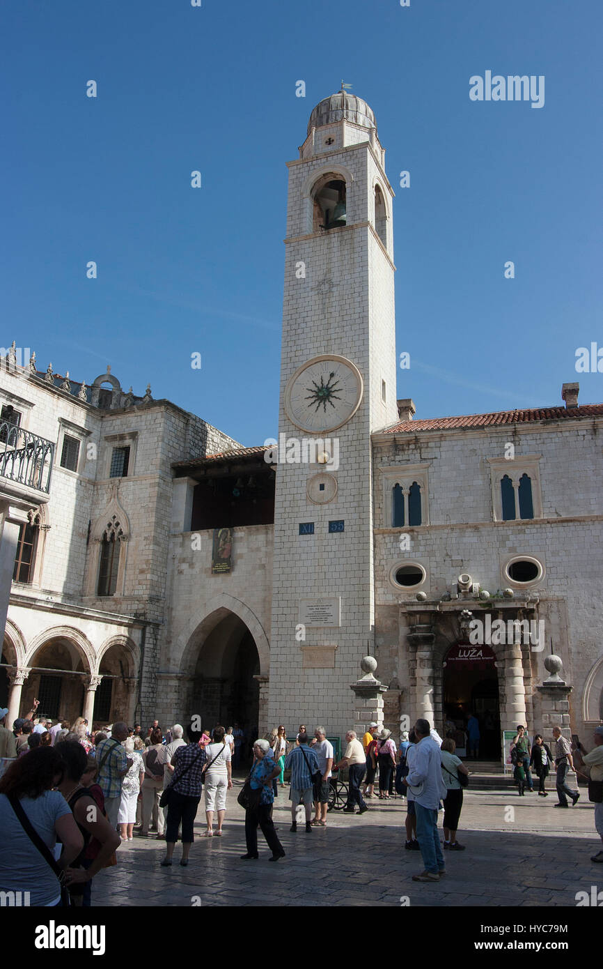The Clock Tower, Luza Square, Dubrovnik Stock Photo - Alamy