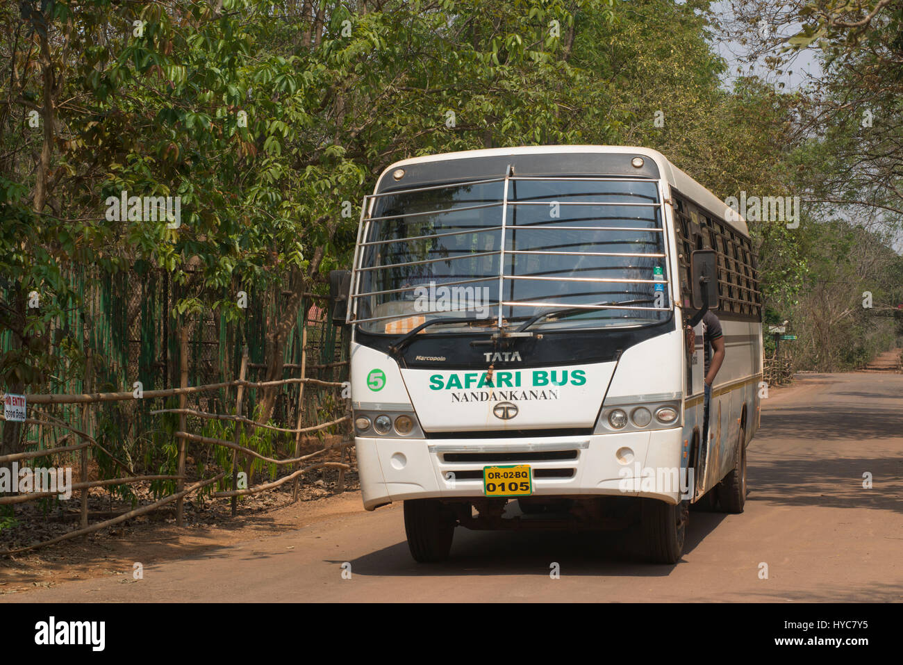lion safari bus, Nandankanan Zoological Park, orissa, Asia, India Stock ...