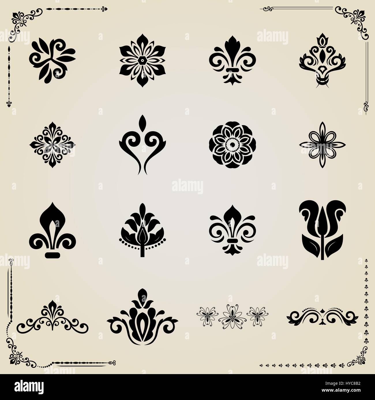 Vintage Set of Vector Elements Stock Vector Image & Art - Alamy