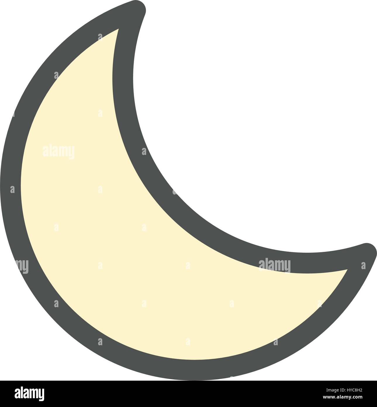 Moon icon illustrated on a white background in vector Stock Vector ...