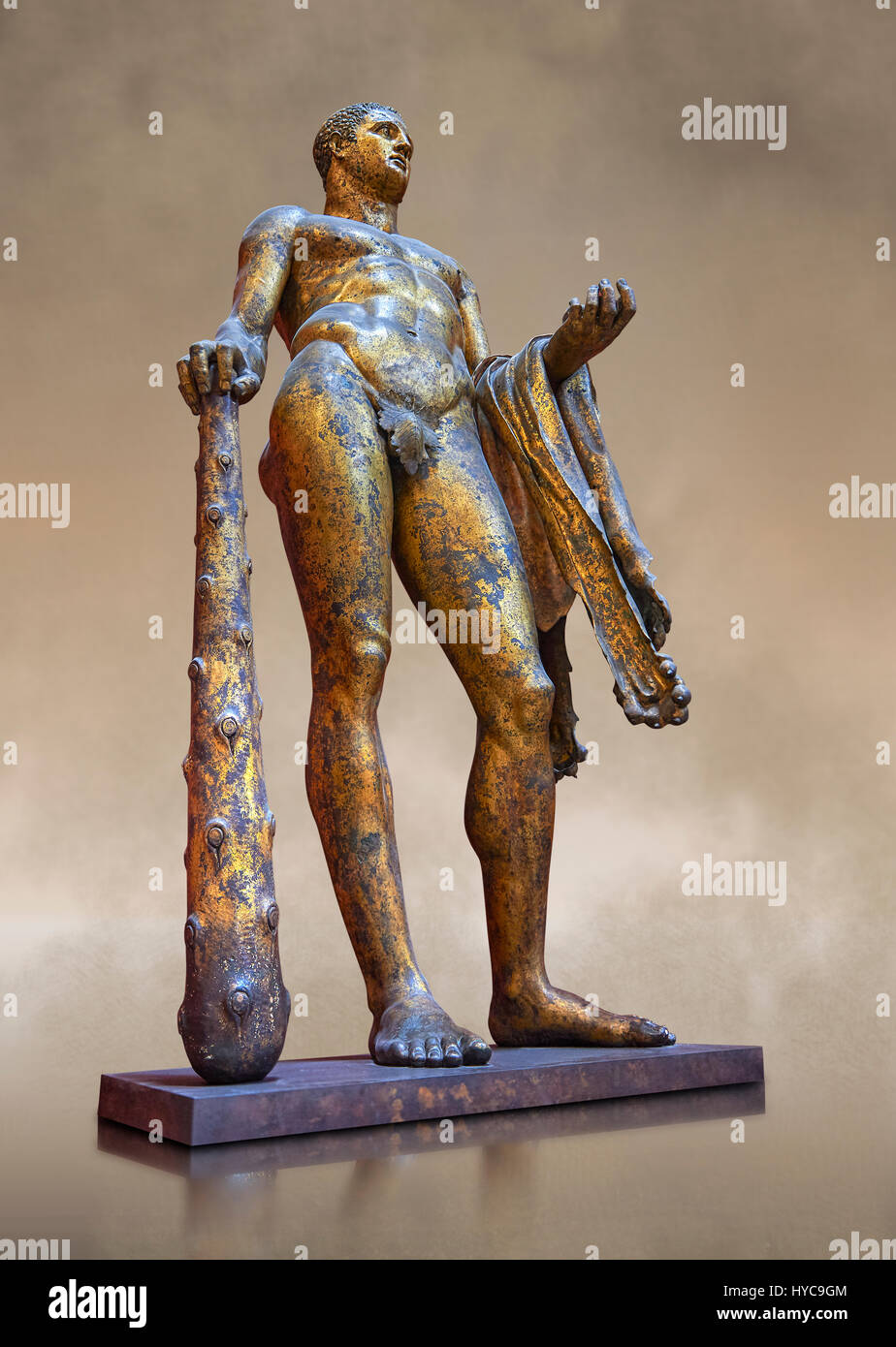 Gilded bronze 1st century AD Roman statue of Hercules found buried near ...