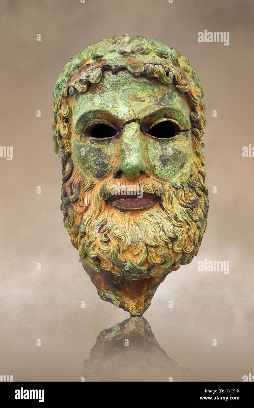 The Riace bronze Greek statue head cast about 460 BC. Museo Nazionale ...