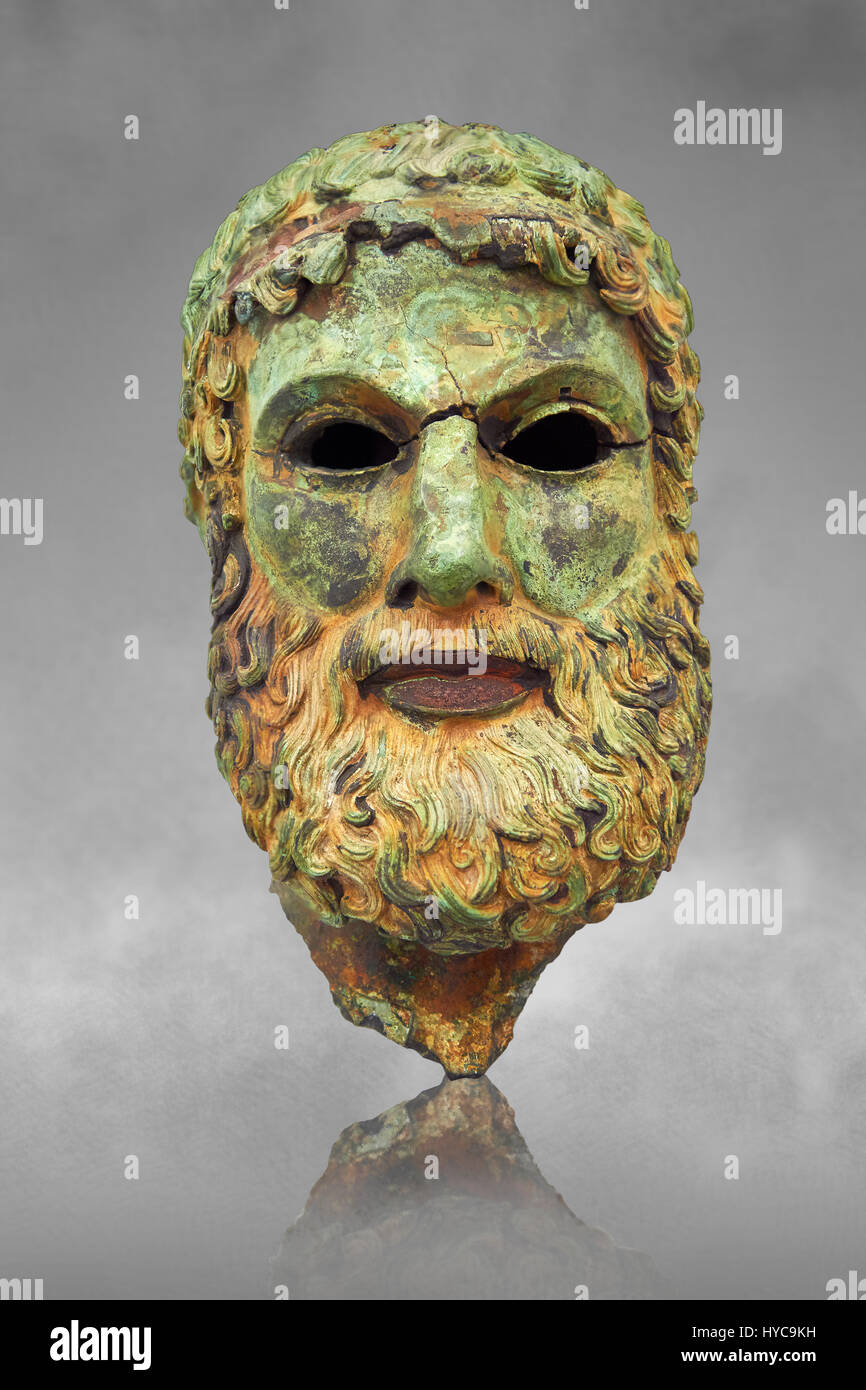 The Riace bronze Greek statue head cast about 460 BC. Museo Nazionale ...