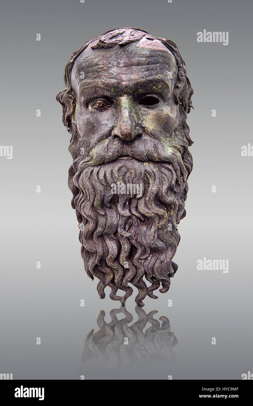 The Riace bronze Greek statue head cast about 460 BC. Museo Nazionale ...