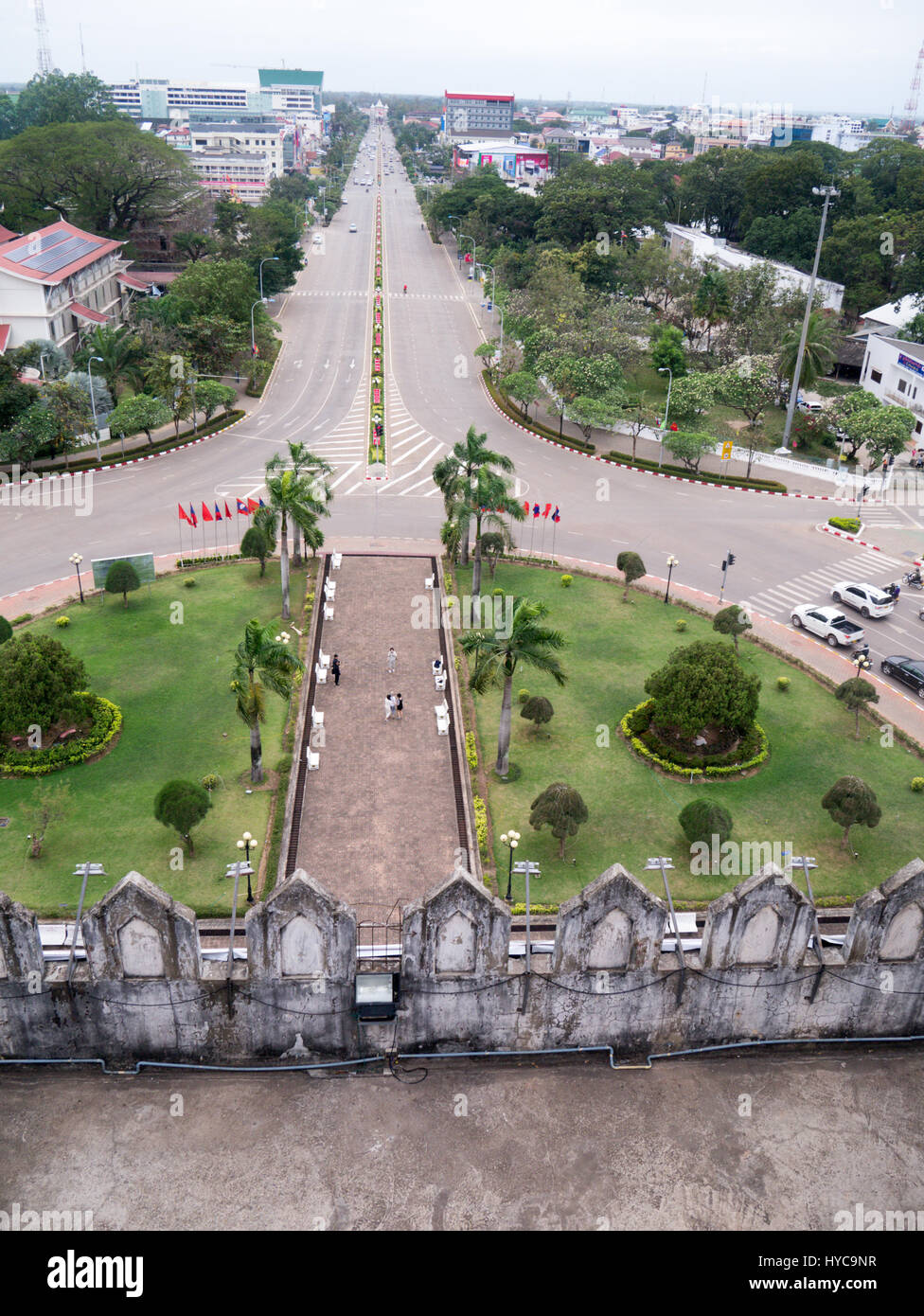 View from the Patuxai,meaning Victory Gate or Gate of Triumph, is at ...