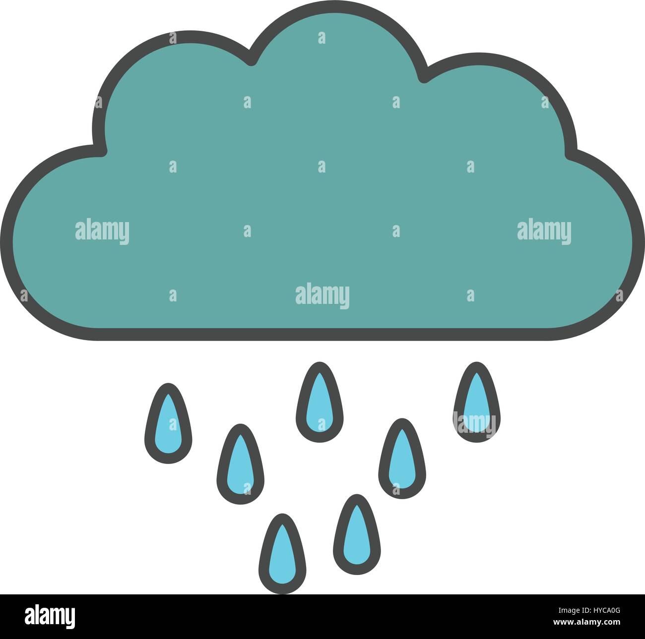 rain cloud icon illustrated on a white background in vector Stock ...