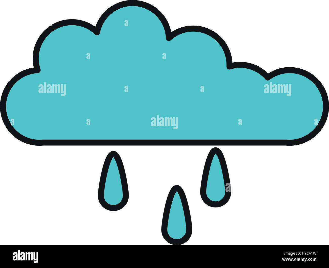 rain cloud icon illustrated on a white background in vector Stock ...