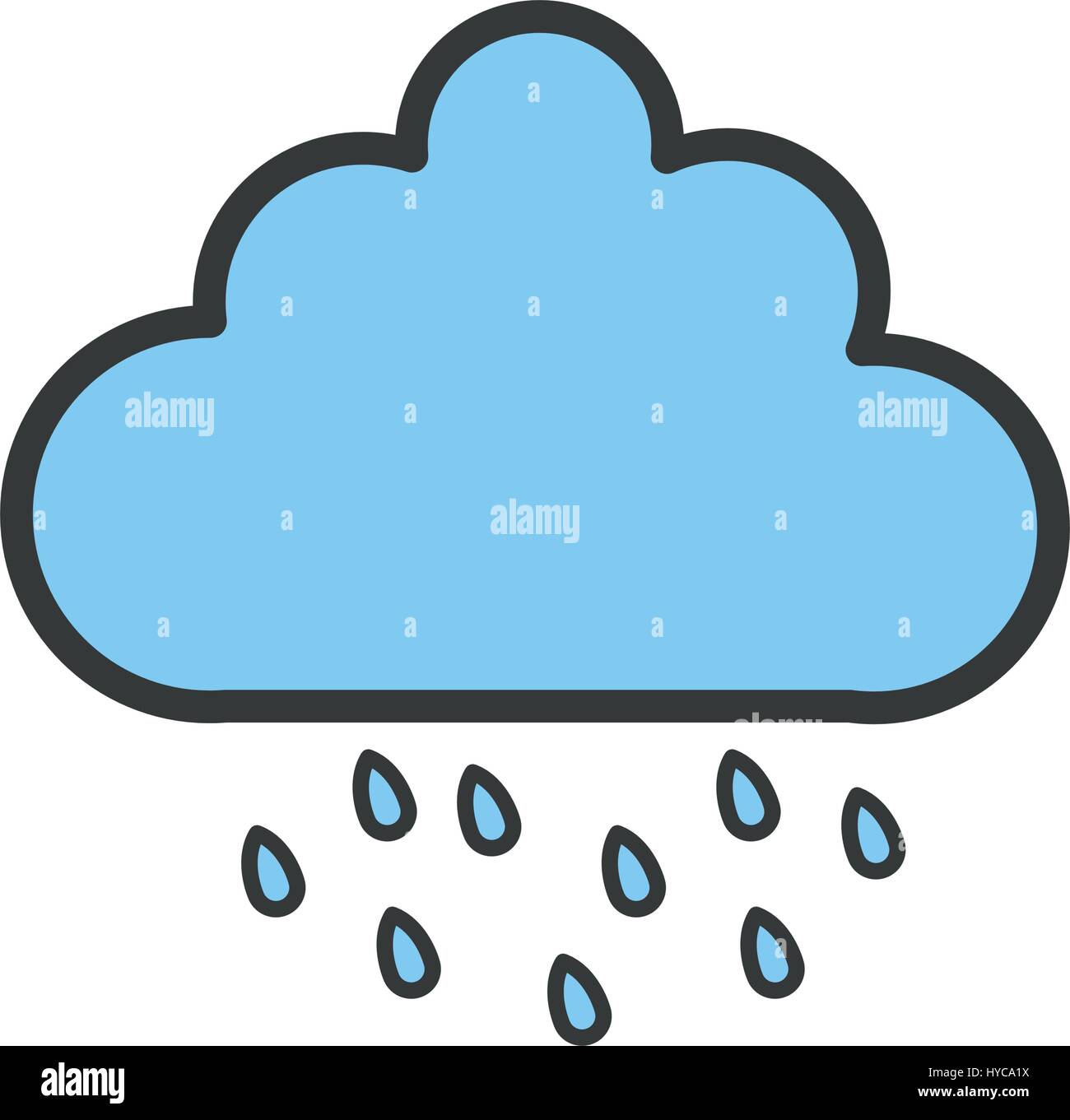 rain cloud icon illustrated on a white background in vector Stock ...