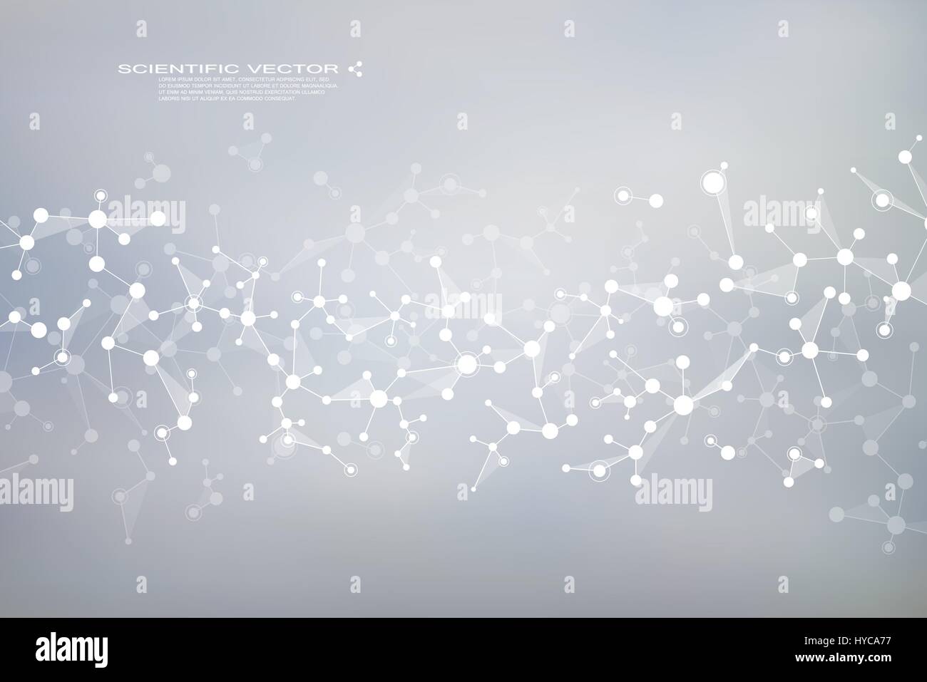 Molecule DNA and neurons vector. Molecular structure. Connected lines ...