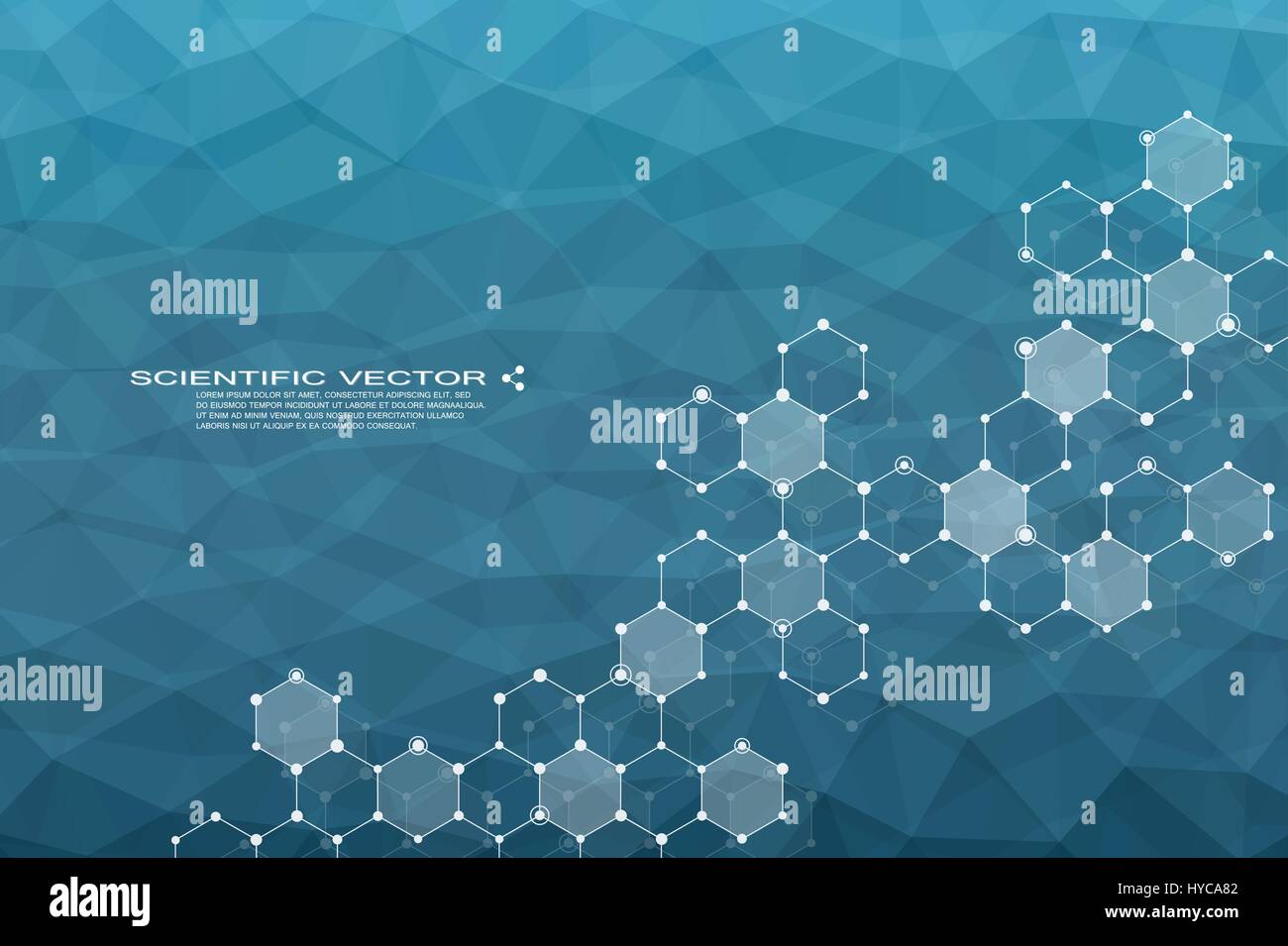 Hexagonal molecule DNA. Molecular structure of neurons system. Genetic ...