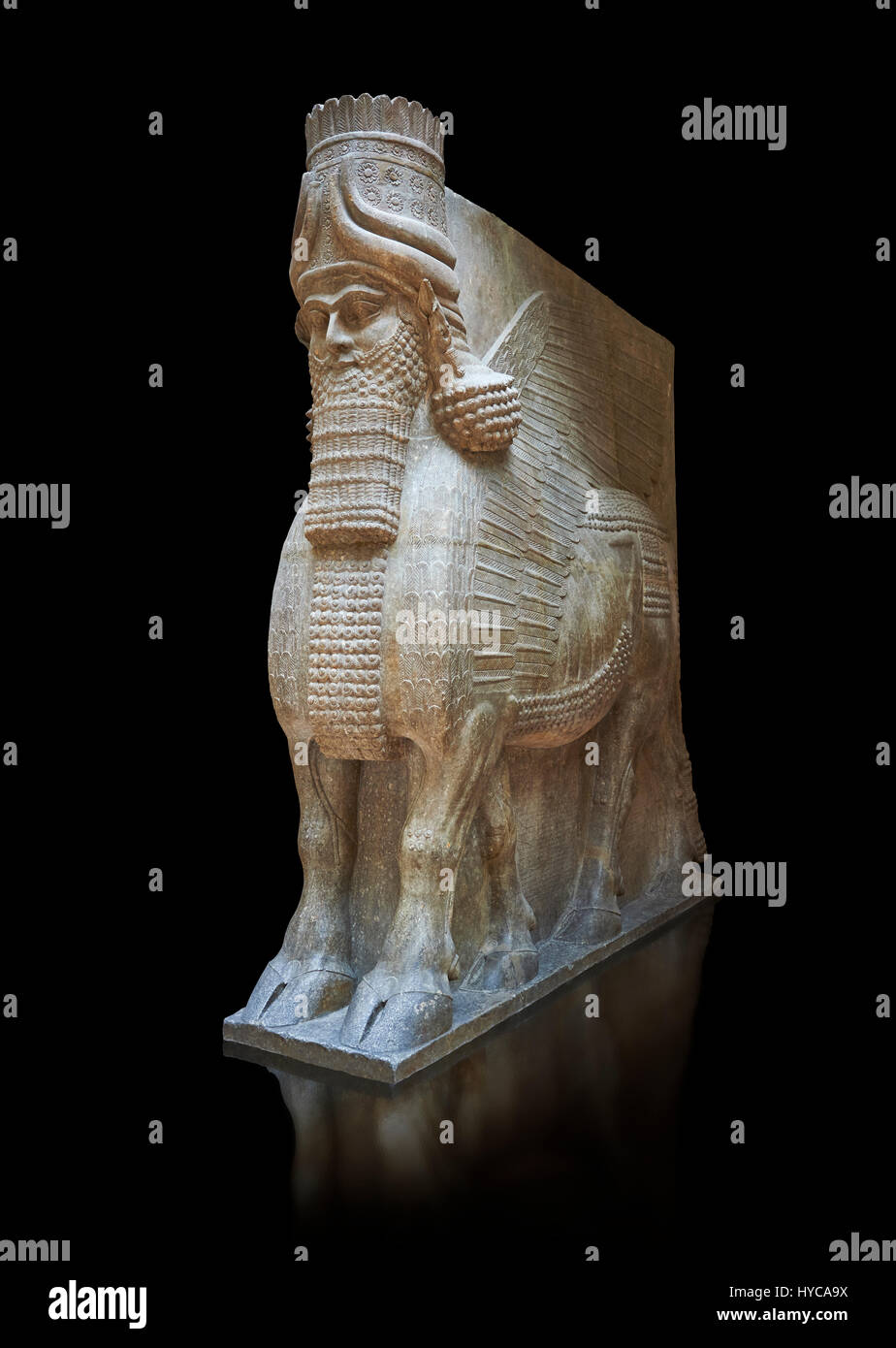 Stone statue of a winged bull. From city gate no 3, Inv AO 19859 from ...