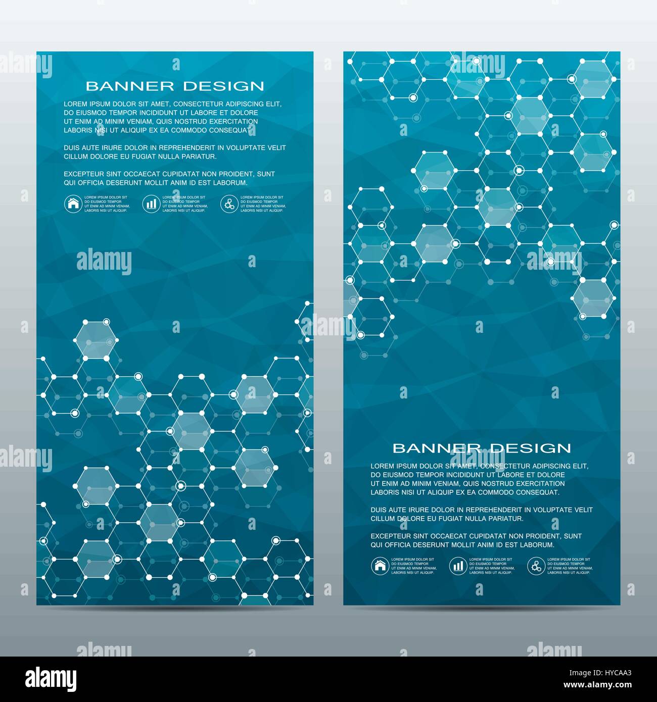 2 of modern vertical scientific banners. Molecular structure of DNA and ...