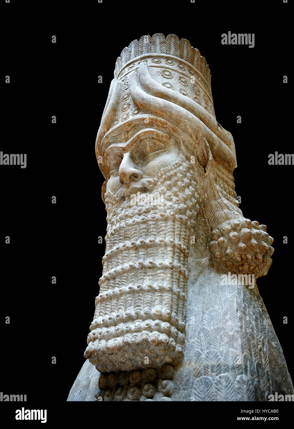 Stone statue of a winged bull. From city gate no 3, Inv AO 19859 from ...