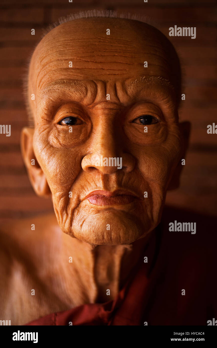 old buddhist monk portrait, chiang mai, thailand Stock Photo - Alamy