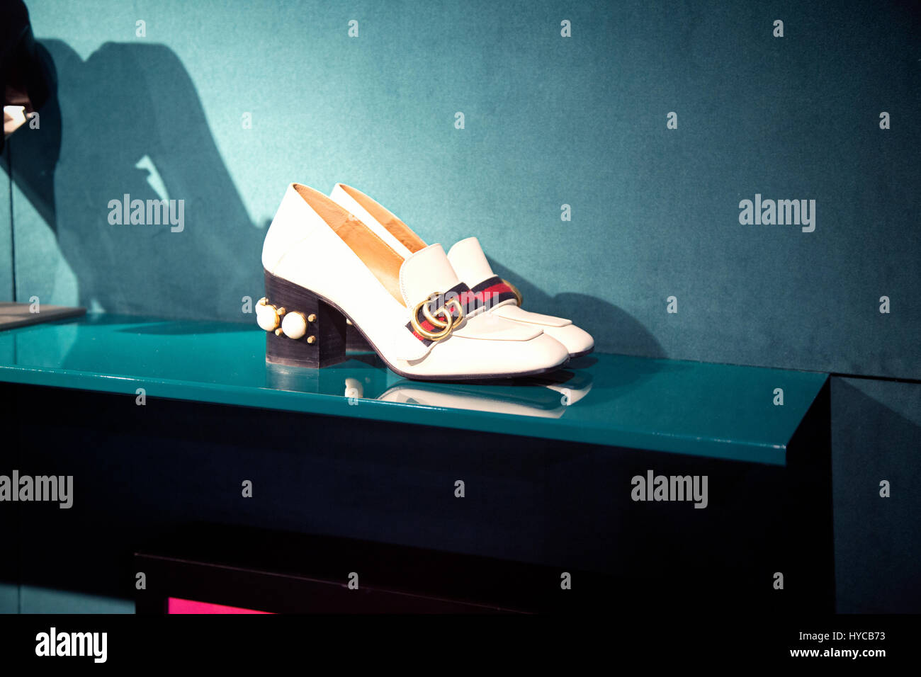 Milano the Micam footwear fair: collection of luxury branded shoes and ...