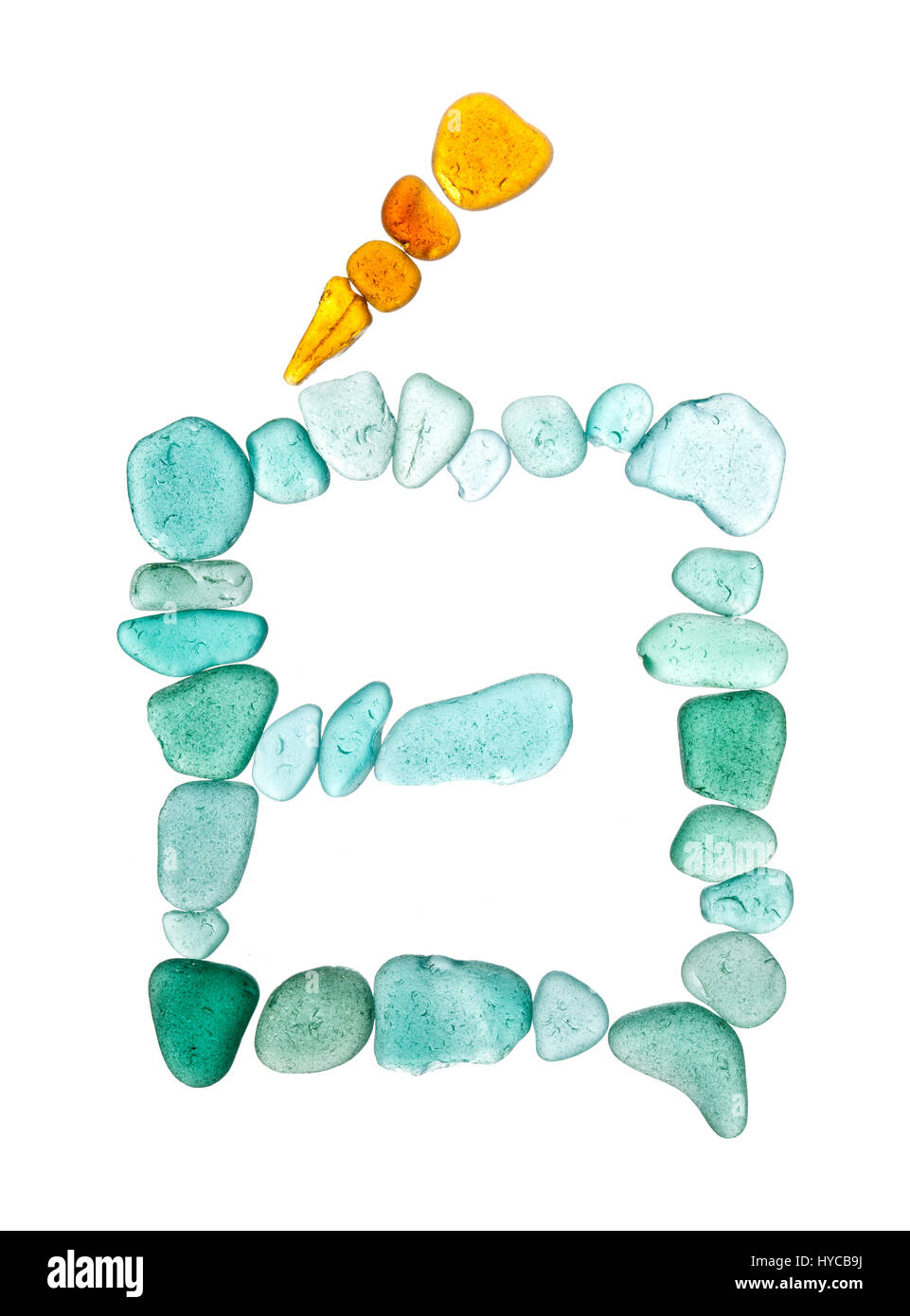 Chinese character bai - white, sea glass mosaic on hwite background ...