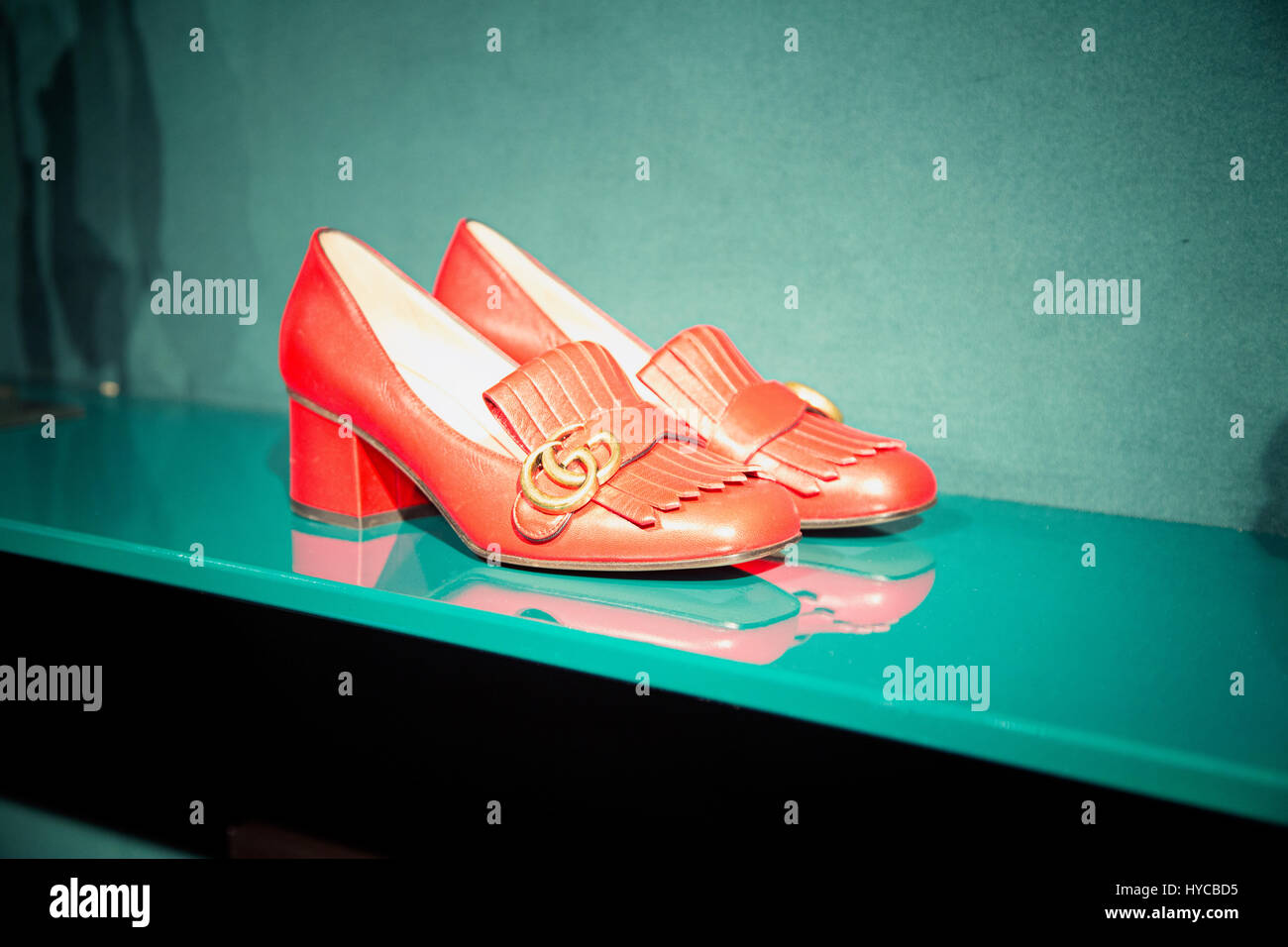 Milano the Micam footwear fair: collection of luxury branded shoes and ...