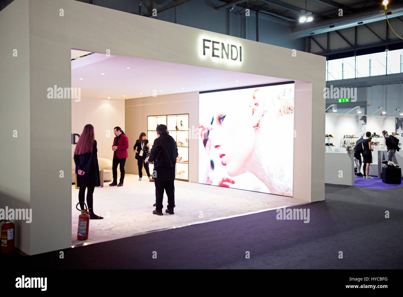 Milano the Micam footwear fair: collection of luxury branded shoes and ...