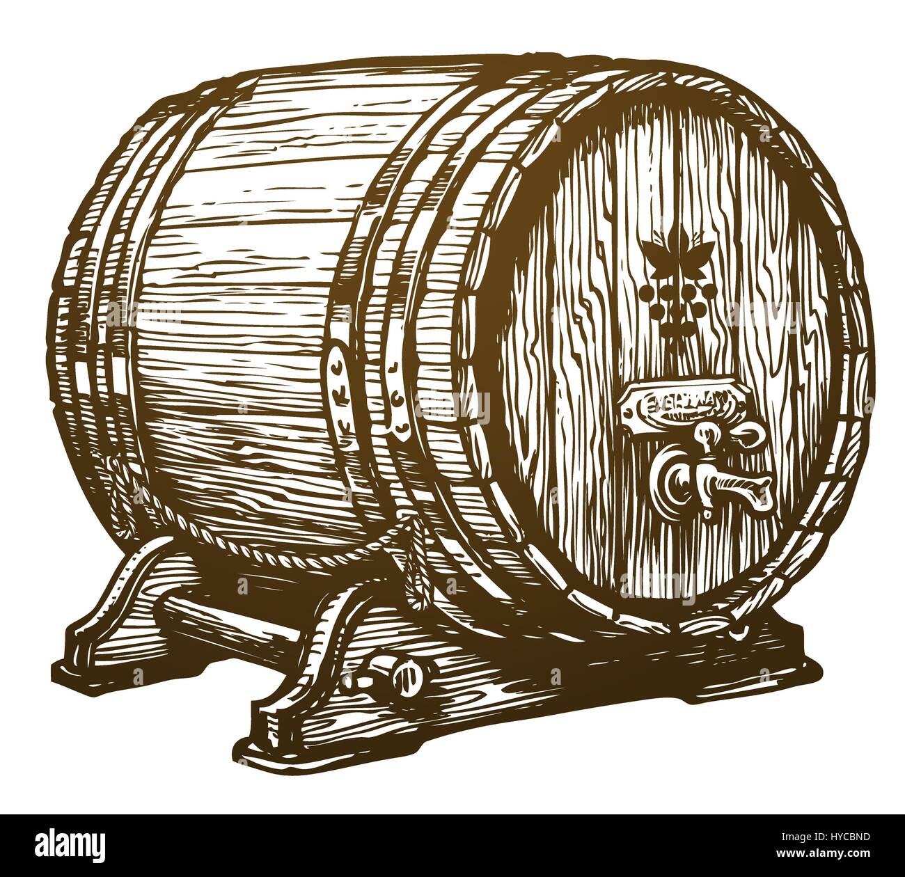 Wine Barrel Drawing