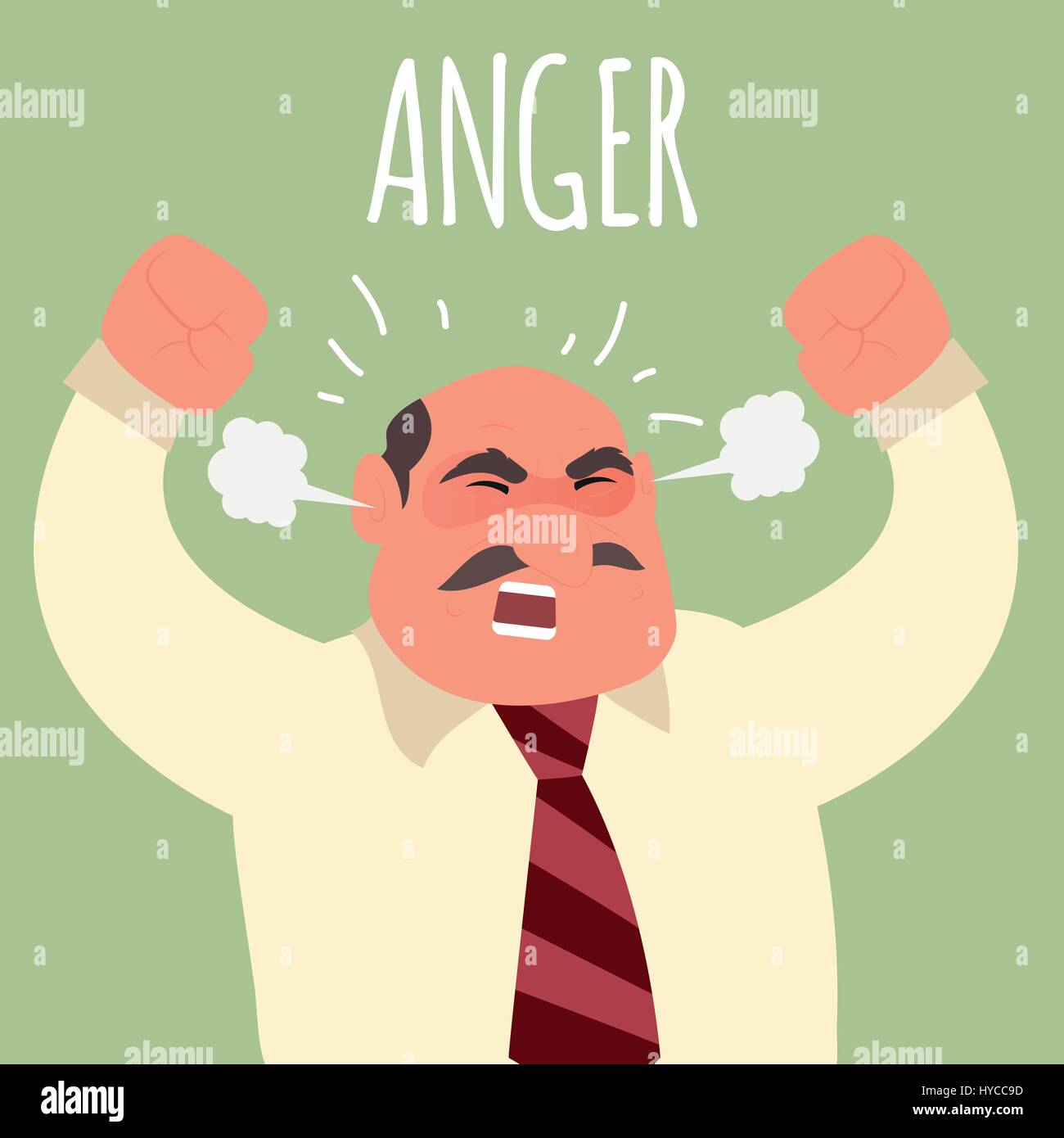 Illustration of an angry boss businessman Stock Vector Image & Art - Alamy