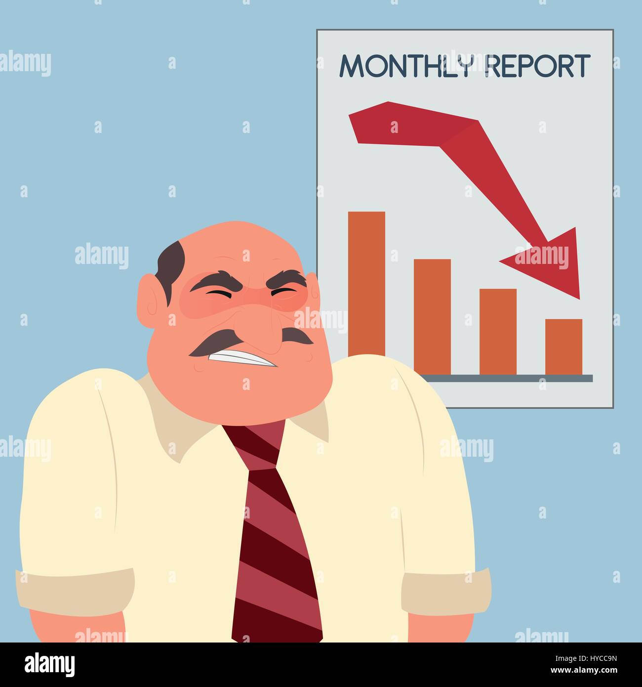 Angry furious businessman crisis arrow down graph Stock Vector Image ...
