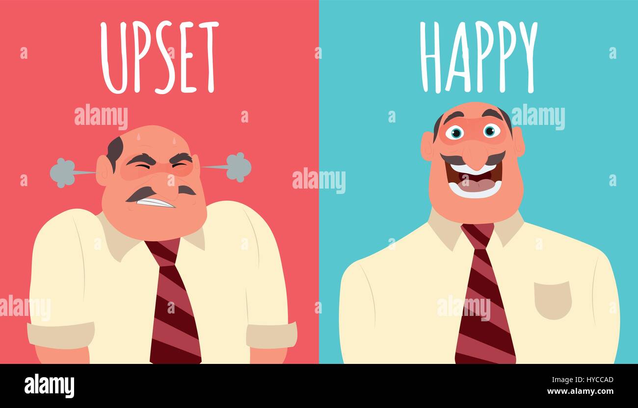 Happy and angry man Stock Vector Image & Art - Alamy