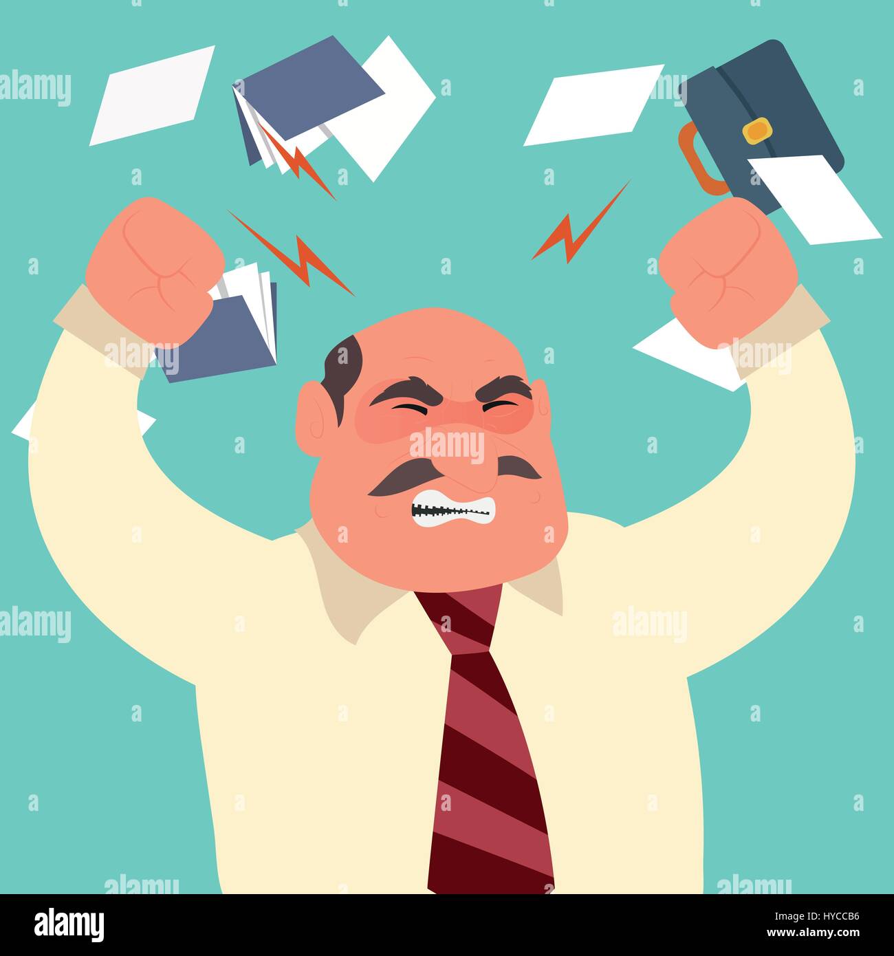 Busy time of angry businessman in hard working Stock Vector Image & Art ...