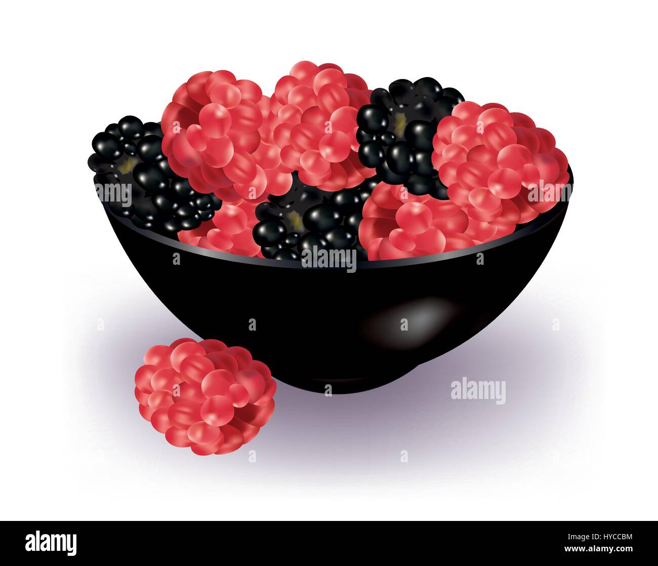 Mixed berries on white background Stock Vector Image & Art - Alamy