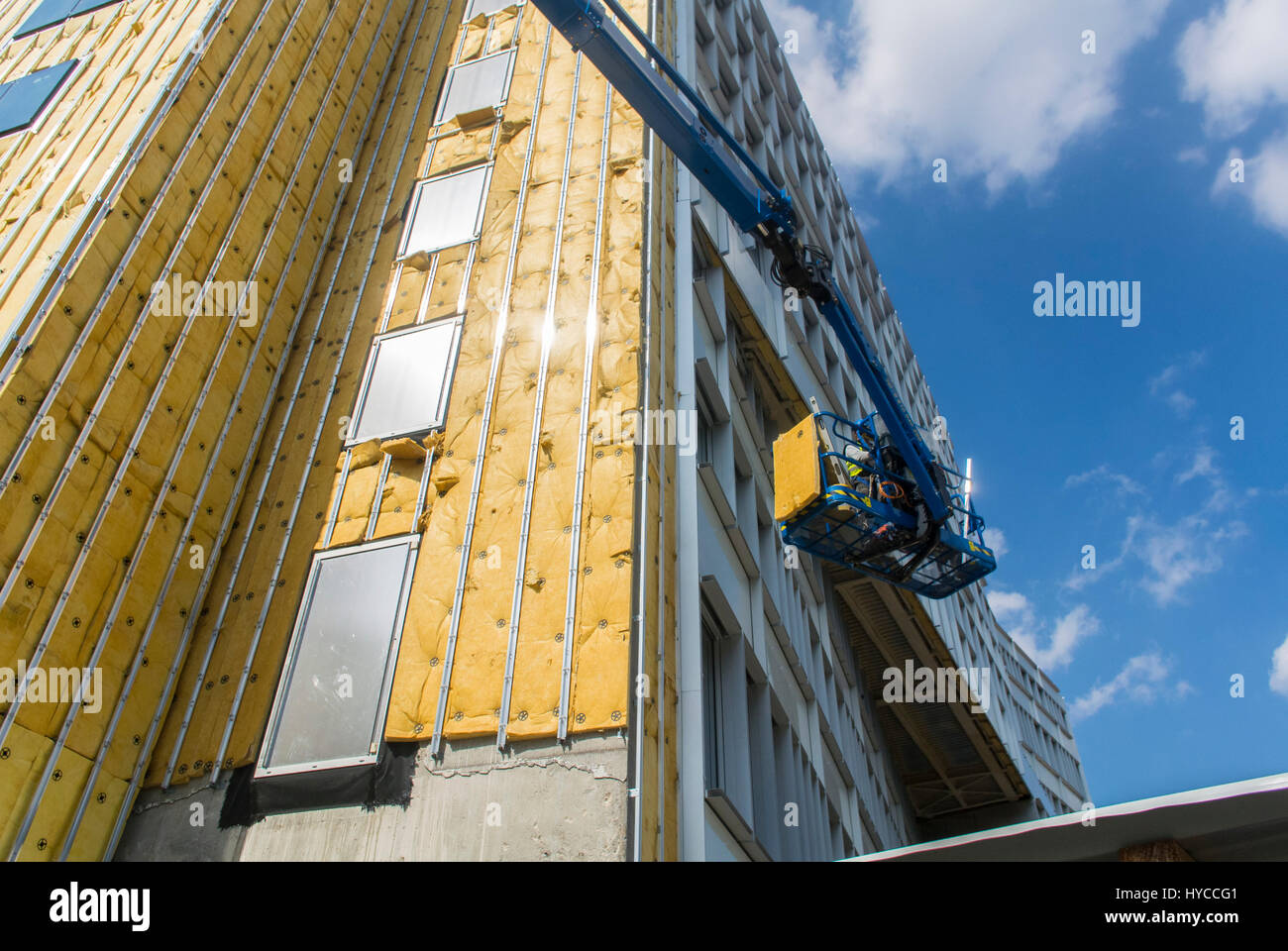 Paris, France, New Building Construction Site , CIty Center , Wall ...