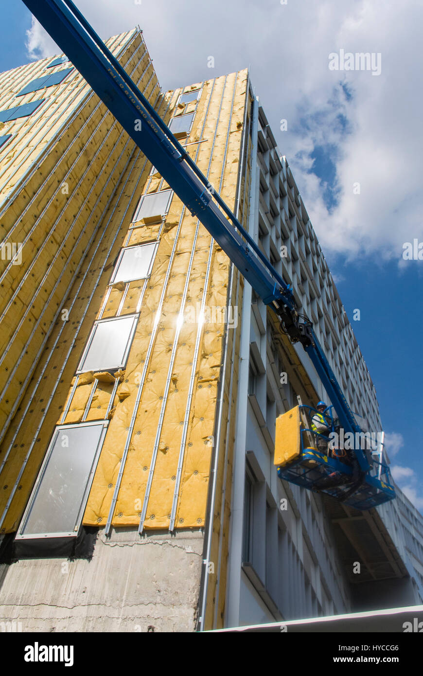 Paris, France, New Building Construction Site , CIty Center , Wall ...