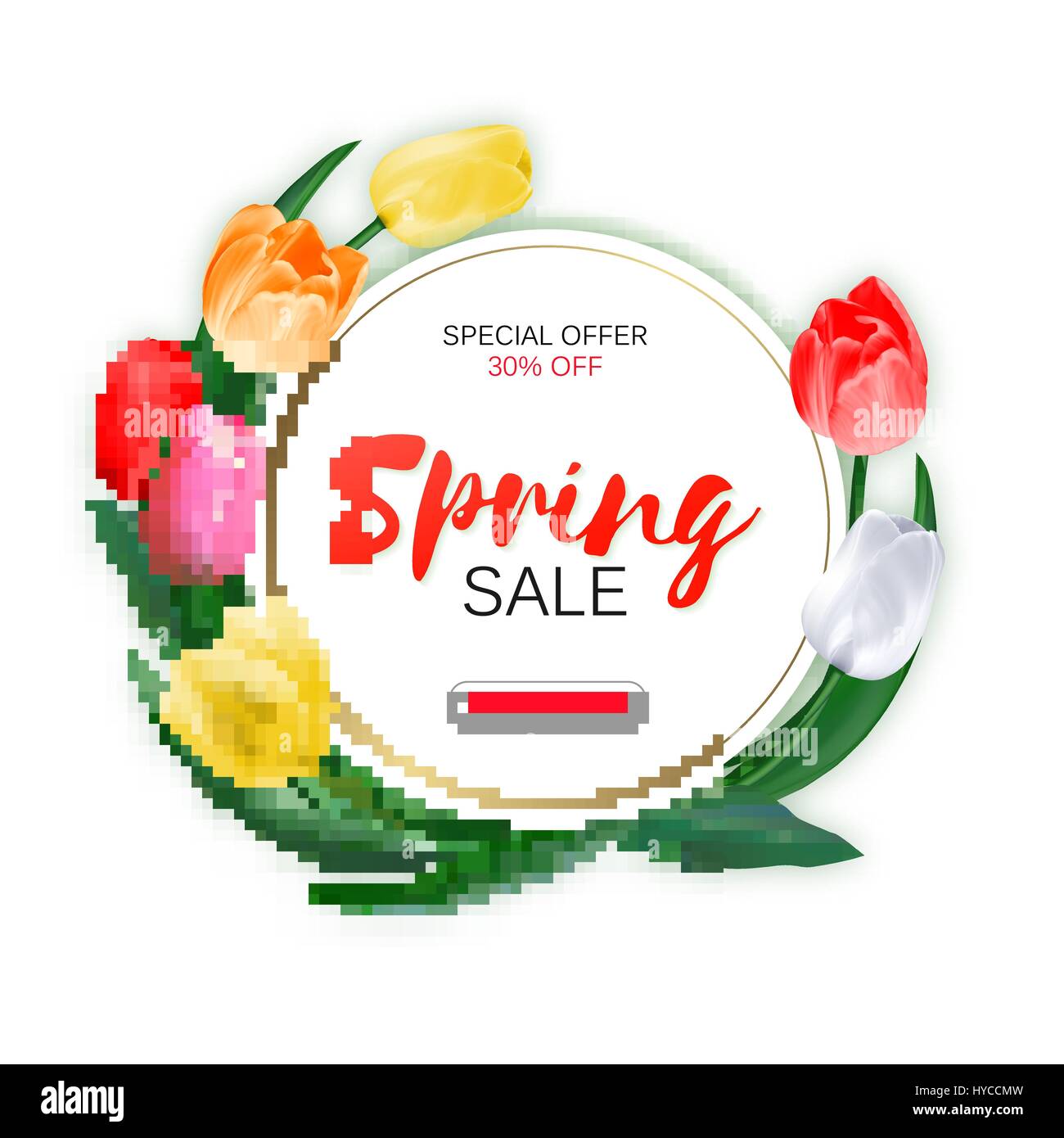 Spring sale background with realistic vector tulips Stock Vector Image ...