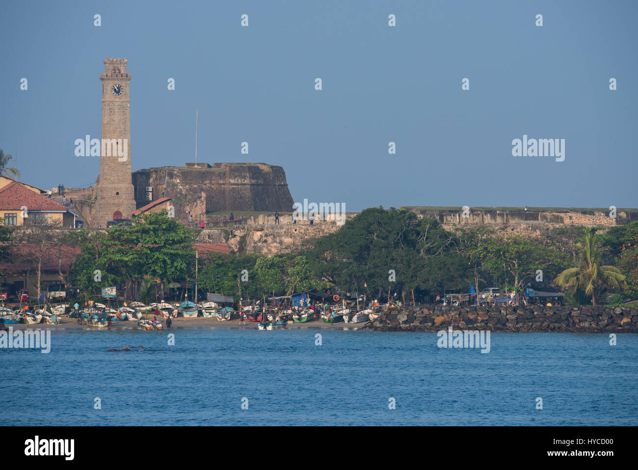 Sri Lanka, ancient port of Galle, aka Gimhathiththa. The Galle Clock ...