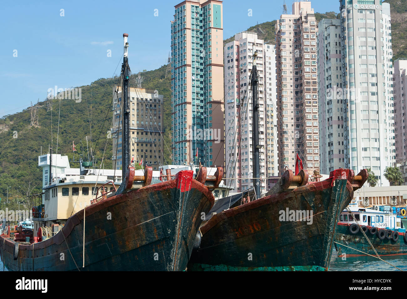 High rise skyscraper skyscrapers building buildings boats hi-res stock ...