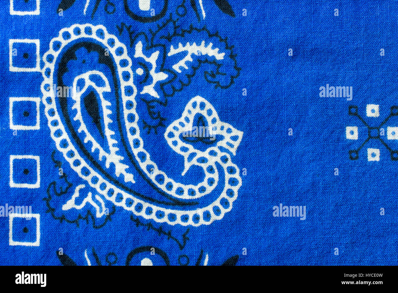 Bright Blue Paisley Bandana Stock Photo - Alamy