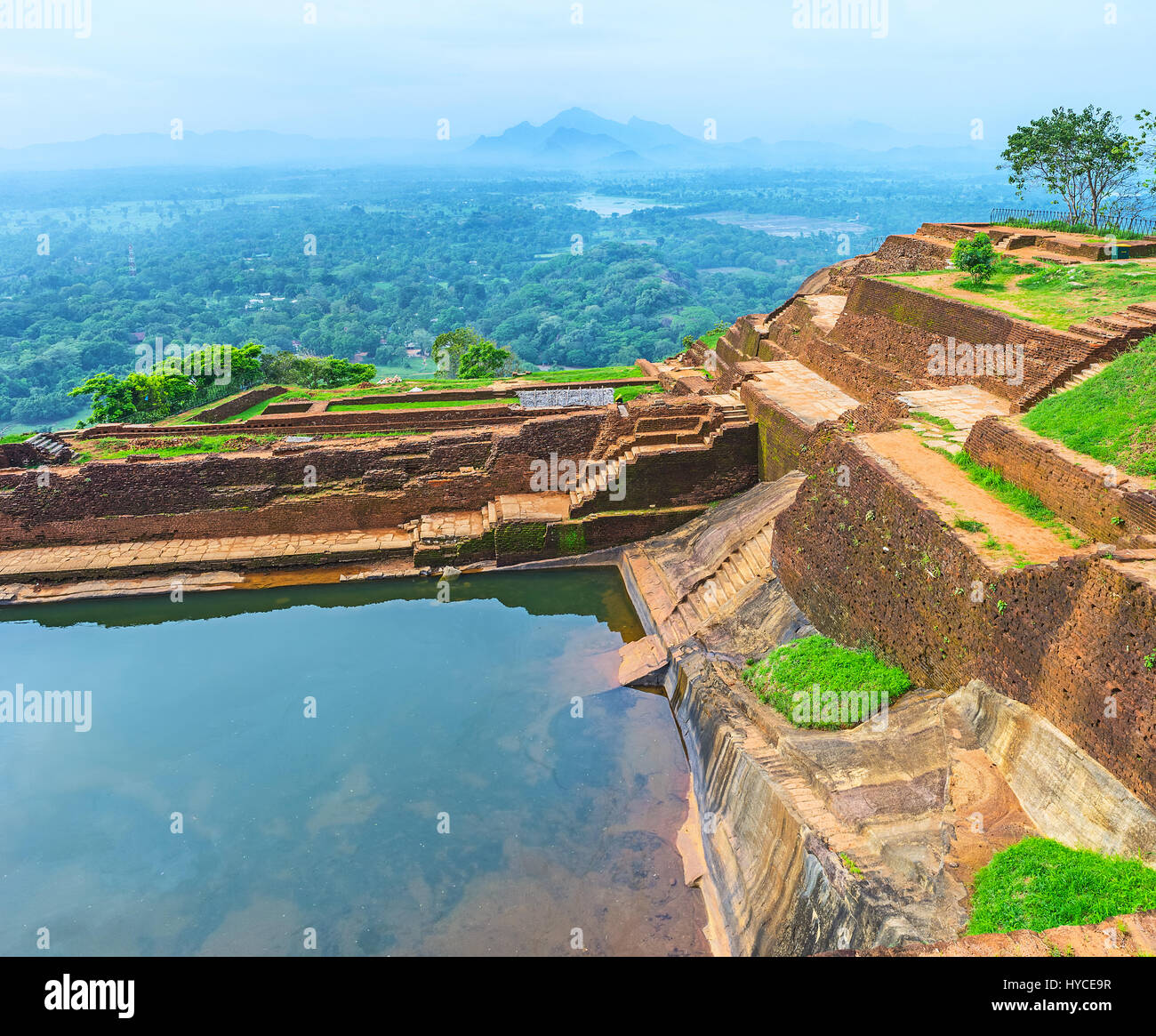The cistern, cut into the stone, located on the rock summit at ...