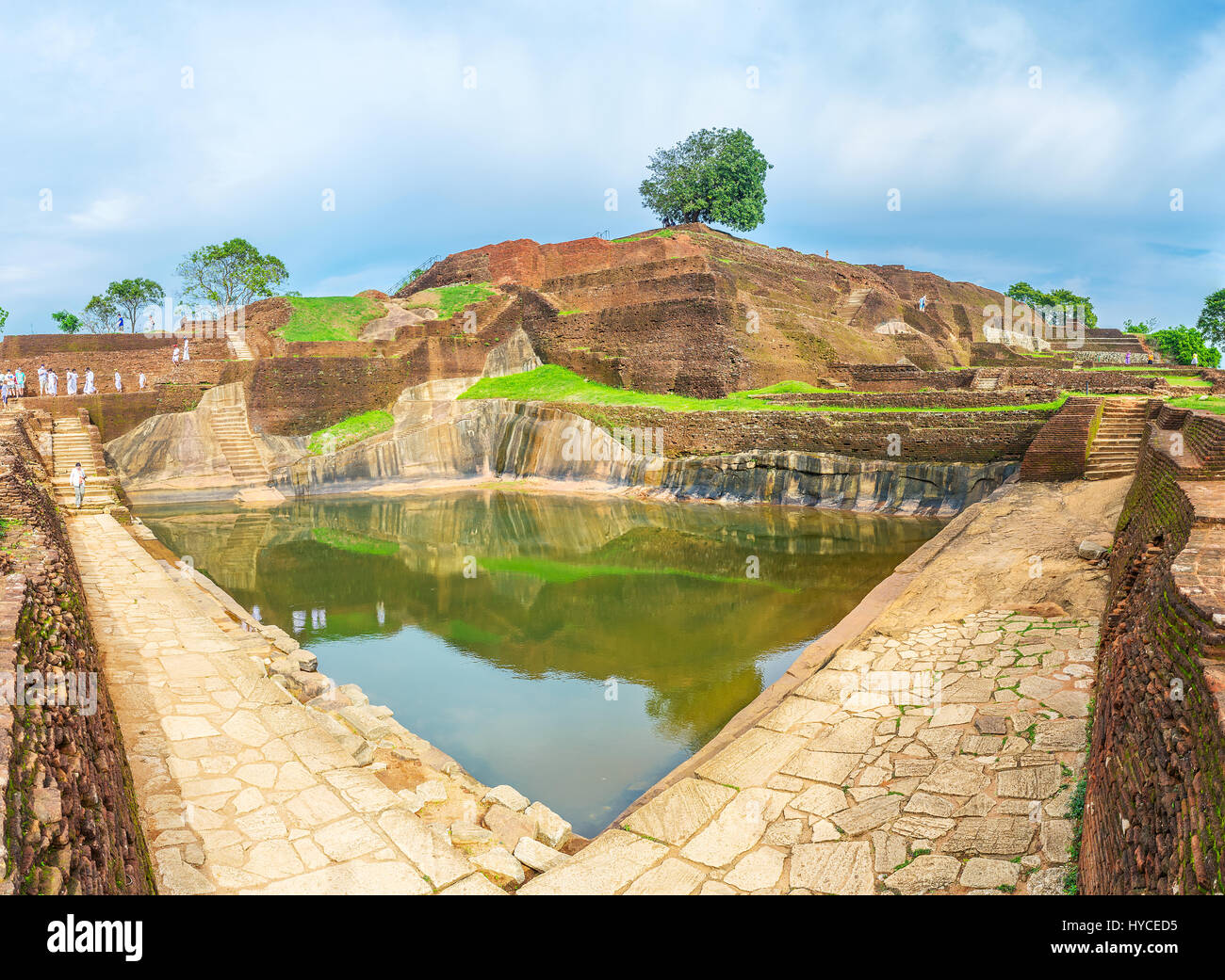 SIGIRIYA, SRI LANKA - NOVEMBER 27, 2016: The top of Sigiriya Fortress ...