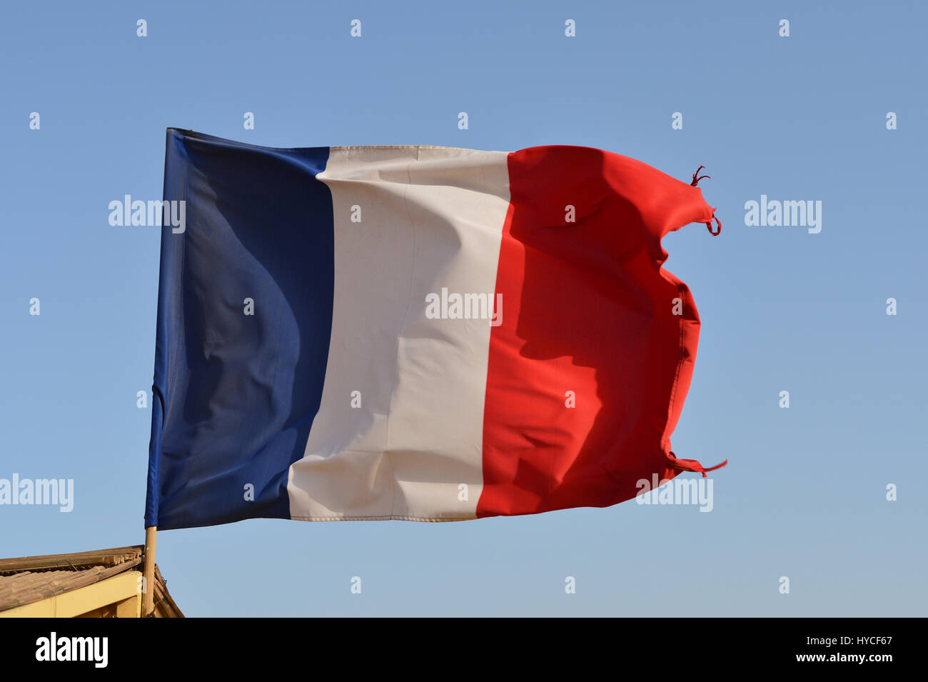 French flag waving in wind hi-res stock photography and images - Alamy