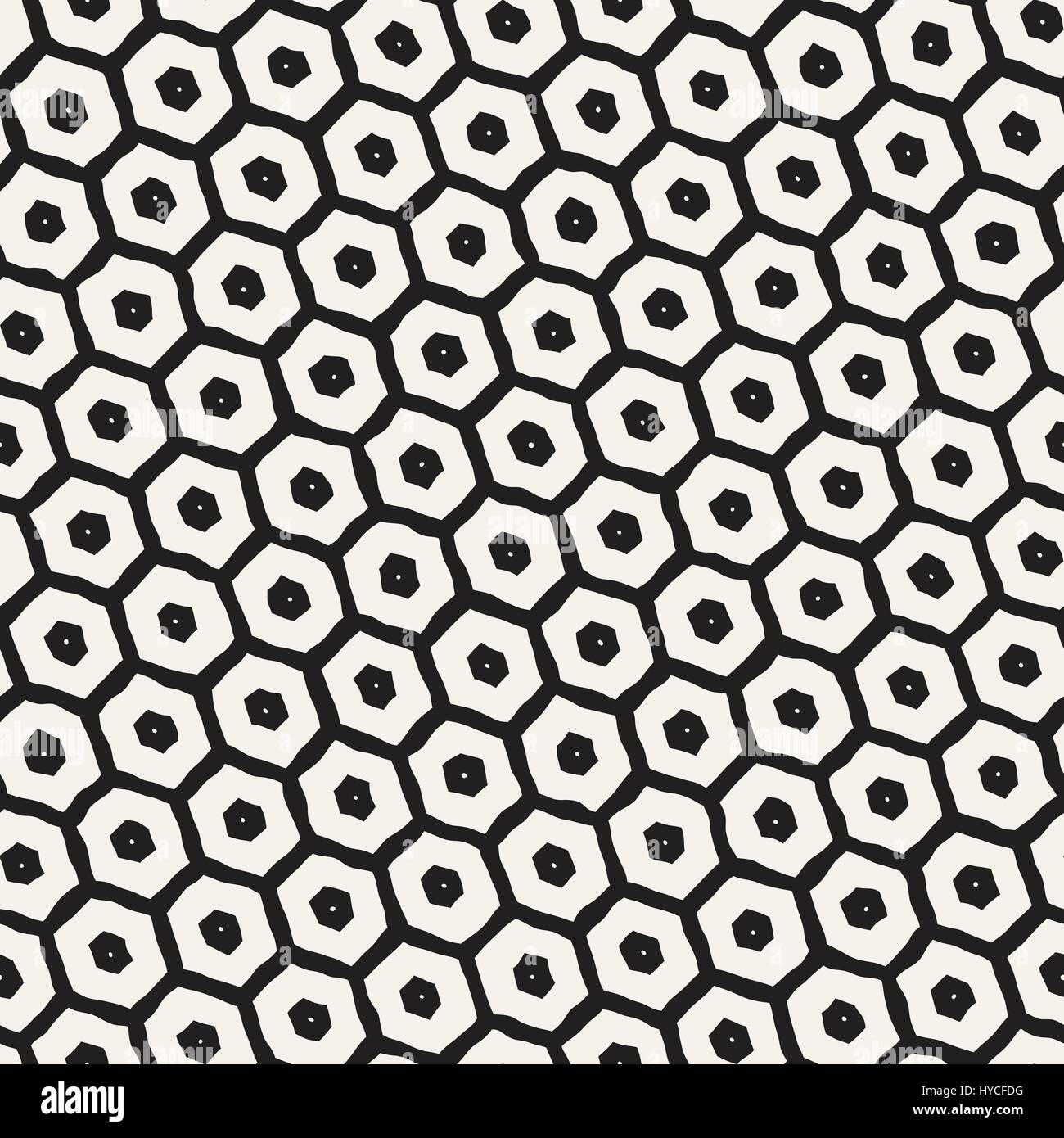 Seamless black and white pattern with hexagon lattice. Creative ...