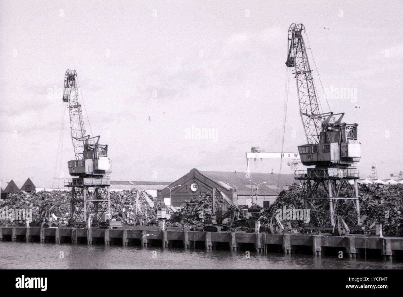 Belfast docks 1989. www.paulmcerlane.net Stock Photo - Alamy