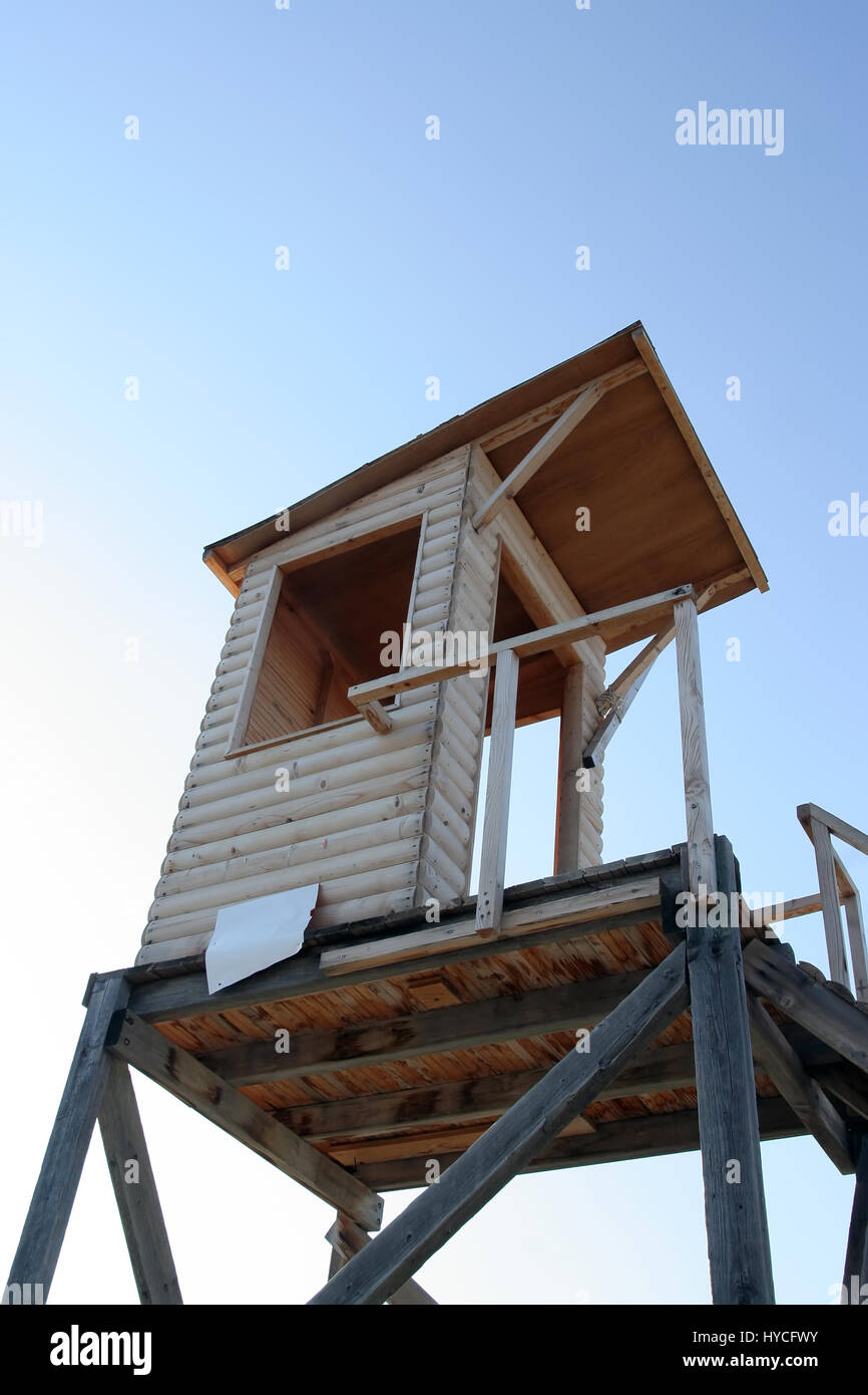 Beach watch tower. Beach watchtower. Lifeguard watchtower Stock Photo ...