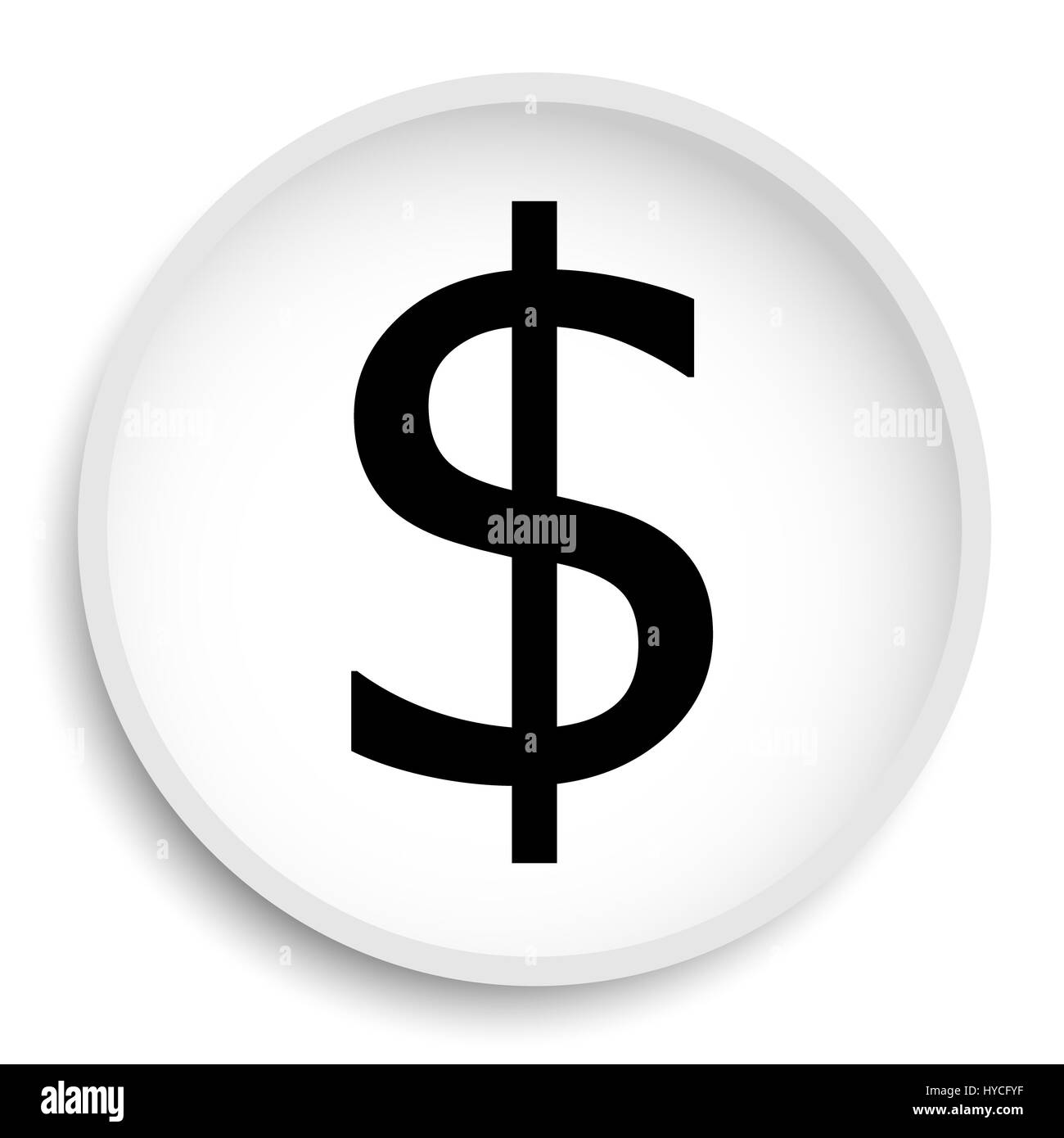 Dollar icon. Dollar website button on white background Stock Photo - Alamy