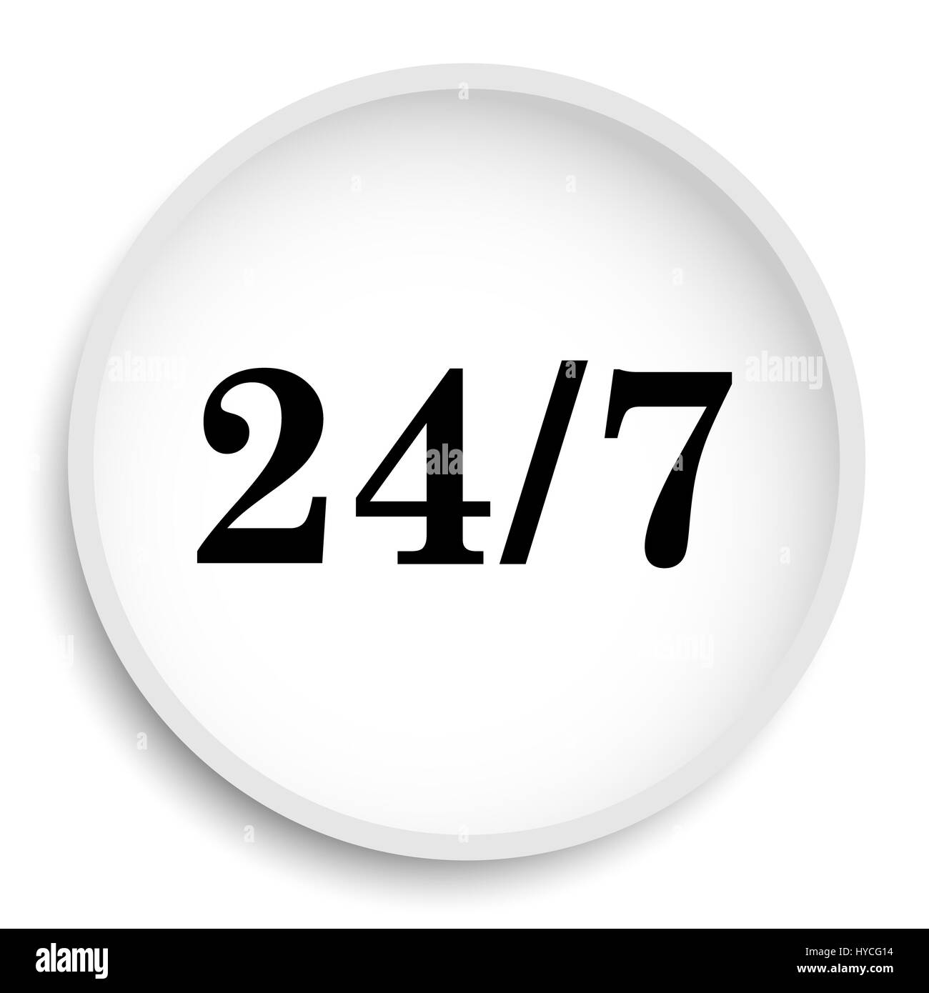 24 7 icon. 24 7 website button on white background Stock Photo - Alamy
