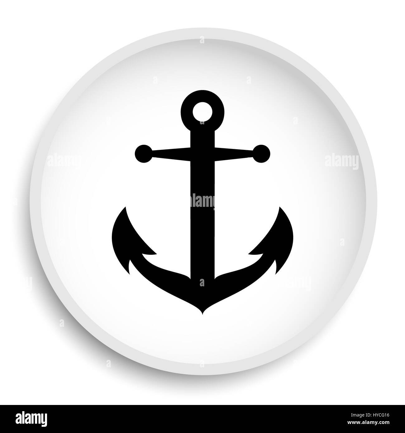 Anchor icon. Anchor website button on white background Stock Photo - Alamy