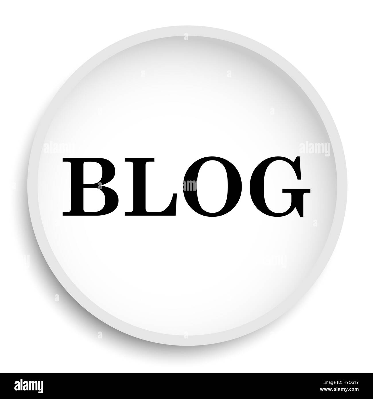 Blog icon. Blog website button on white background Stock Photo - Alamy