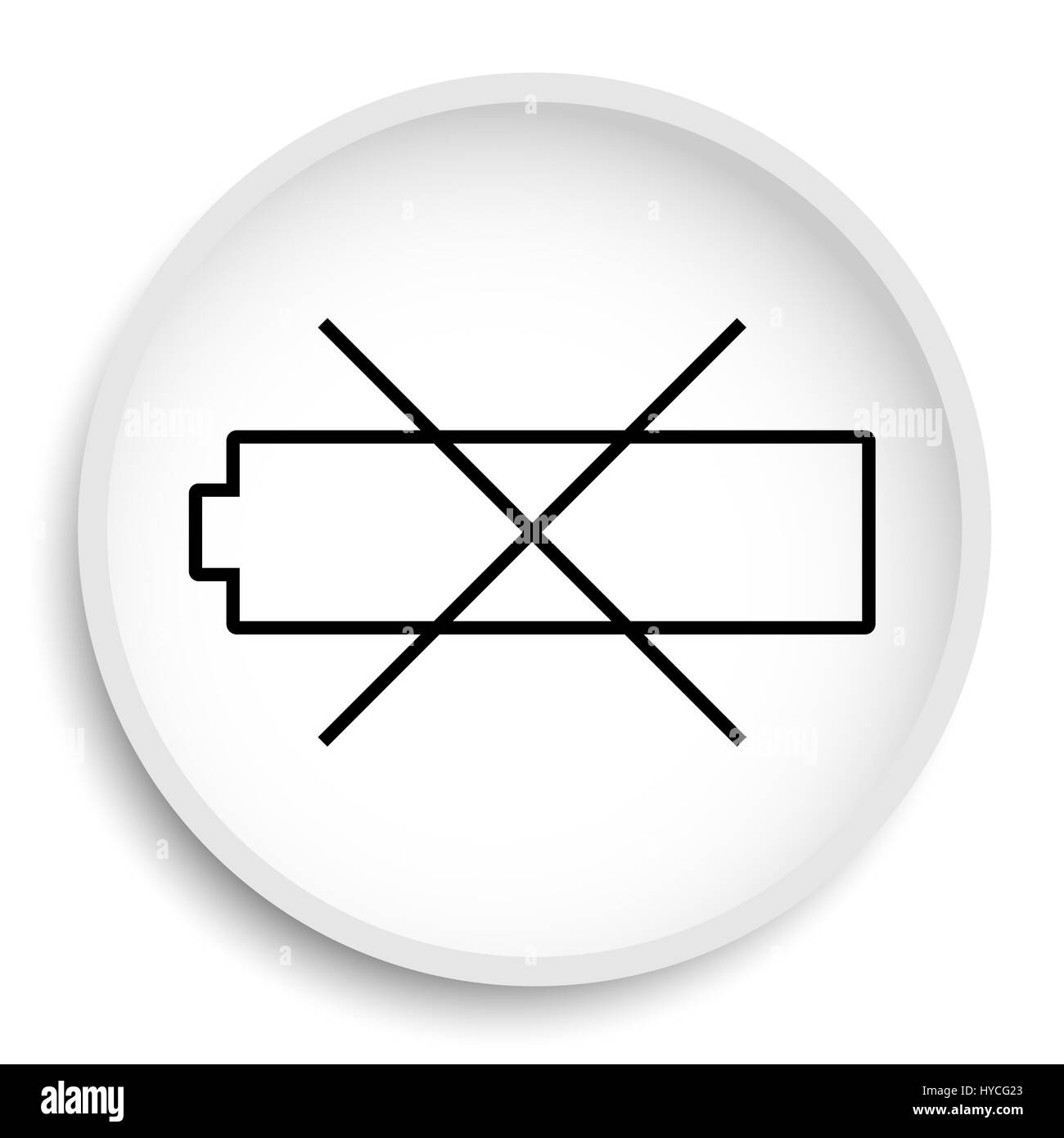 Empty battery icon. Empty battery website button on white background ...