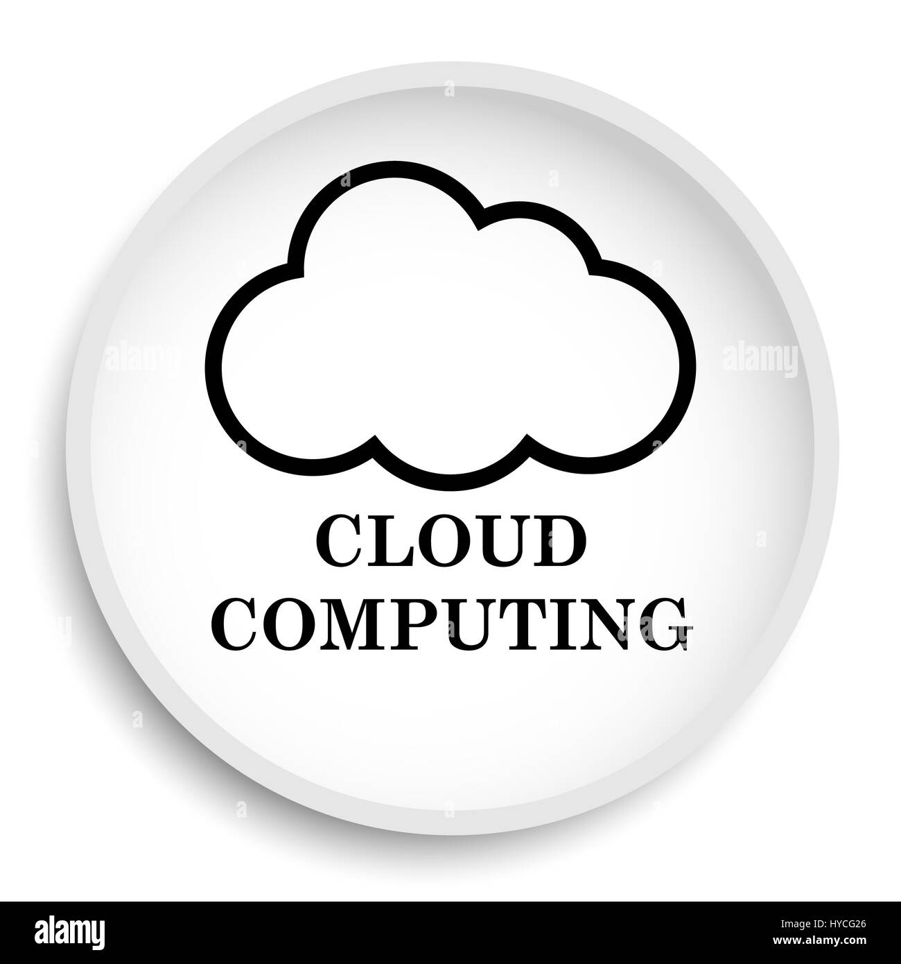 Cloud computing icon. Cloud computing website button on white background Stock Photo - Alamy