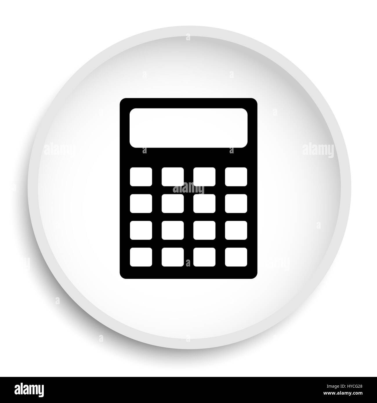 Calculator icon. Calculator website button on white background Stock ...