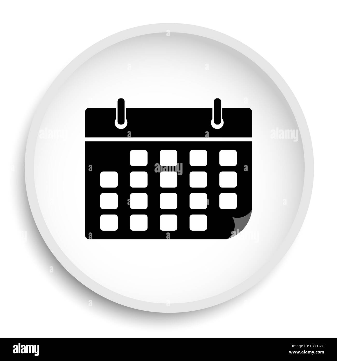 Calendar icon. Calendar website button on white background Stock Photo ...