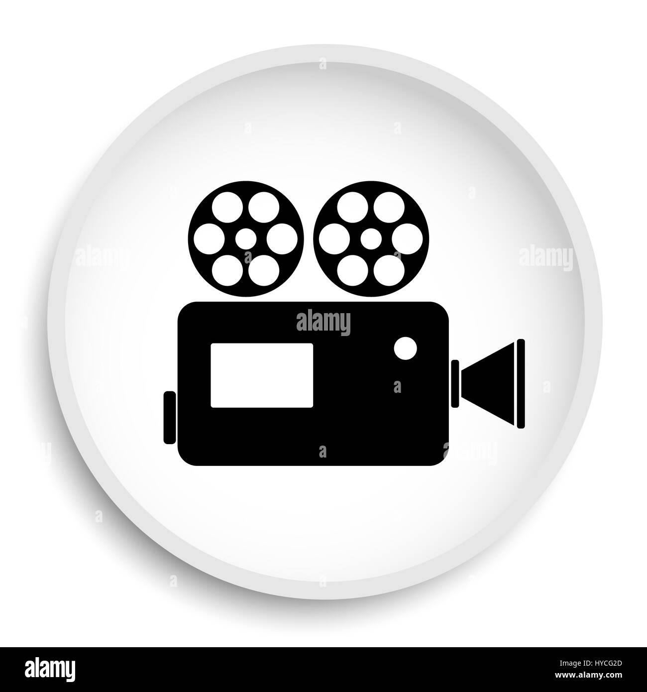 Video camera icon. Video camera website button on white background ...